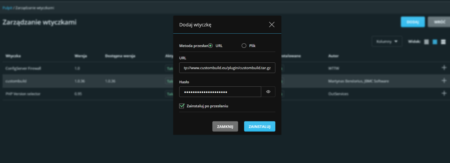 DirectAdmin CustomBuild GUI Plugin Aktualisieren von Paketen ohne Konsole – SerwerWeb.pl